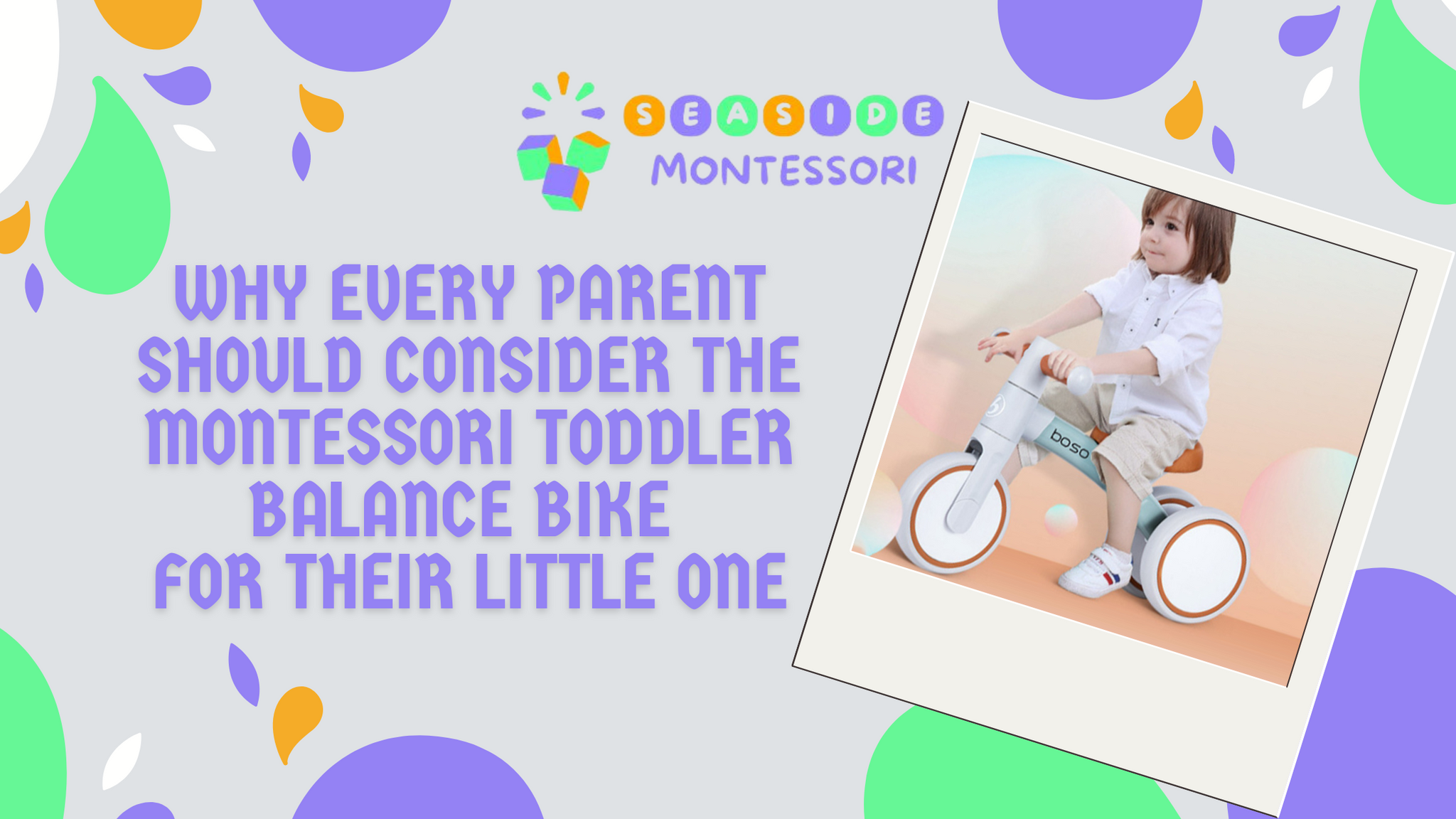 Montessori Toddler Balance Bike - Boost Confidence & Motor Skills