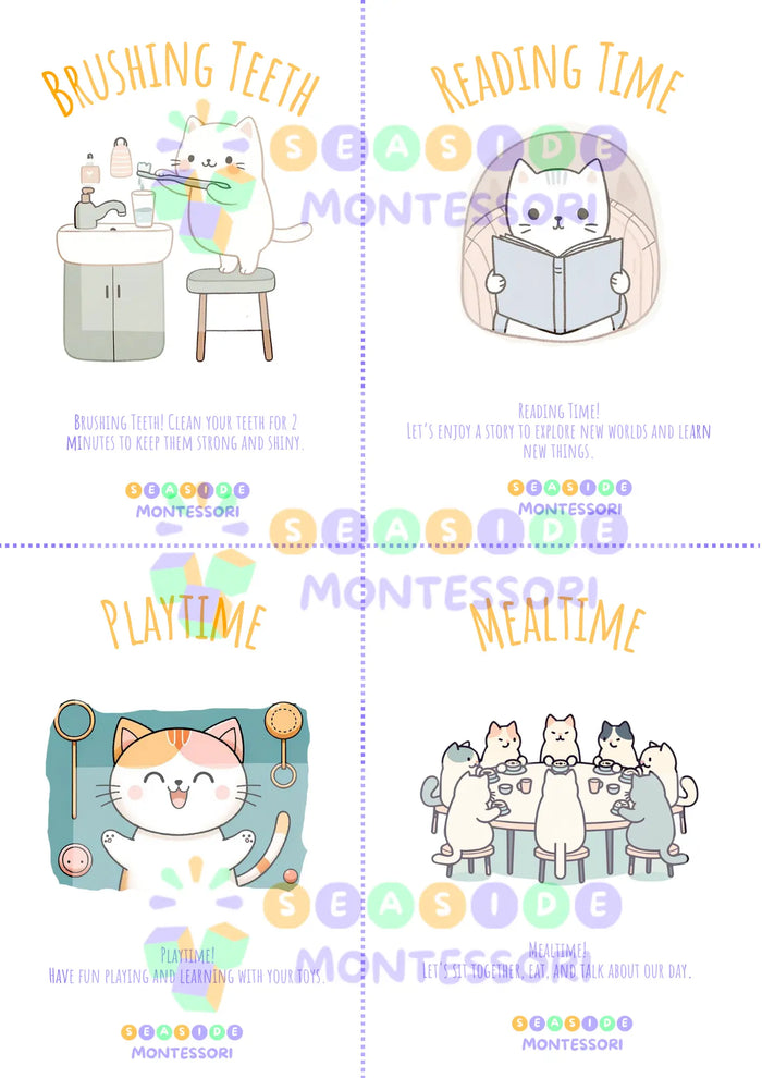 Montessori Routine Cards - READY-TO-PRINT Freebie Seaside-Montessori