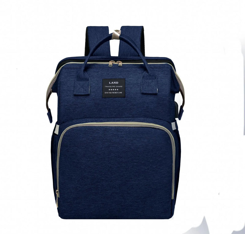 Multifunctional Mom Backpack with expandable changing pad compartment