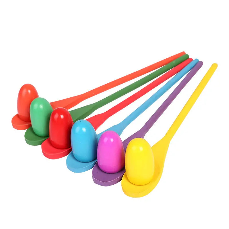 Wooden Egg & Spoon Race Game Set - Perfect for Family Outdoor Fun