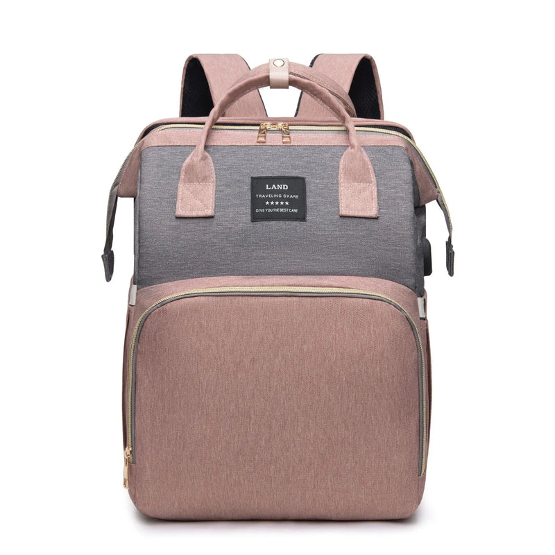 Multifunctional Mom Backpack with expandable changing pad compartment