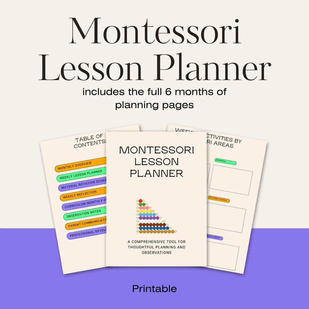 Montessori Lesson Planner PDF - 172-Page Teacher Planner