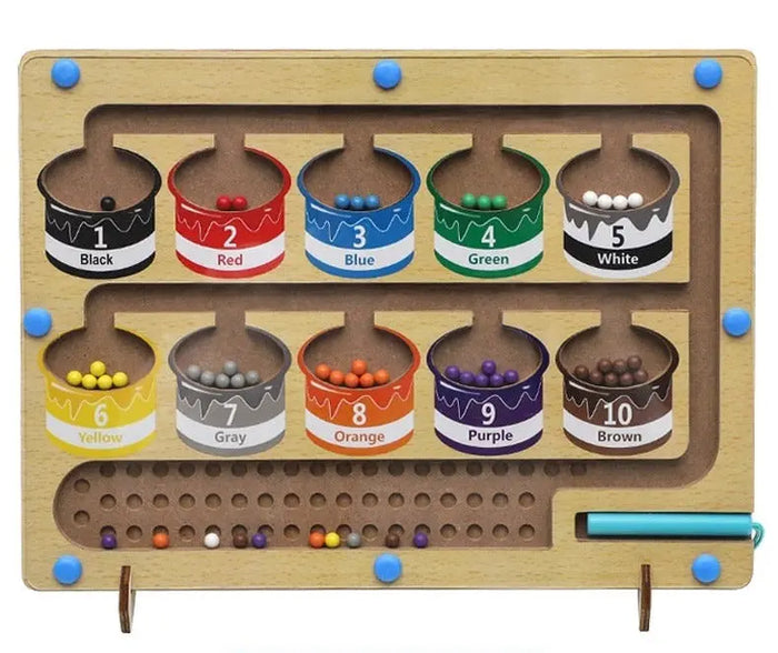 Interactive Montessori Educational Wooden Magnetic Maze - Buy now
