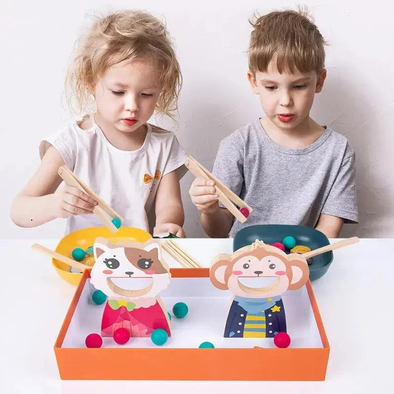 Wooden Feeding Game for Toddlers | Montessori-Inspired Fun