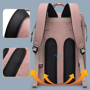 Multifunctional Mom Backpack with expandable changing pad compartment